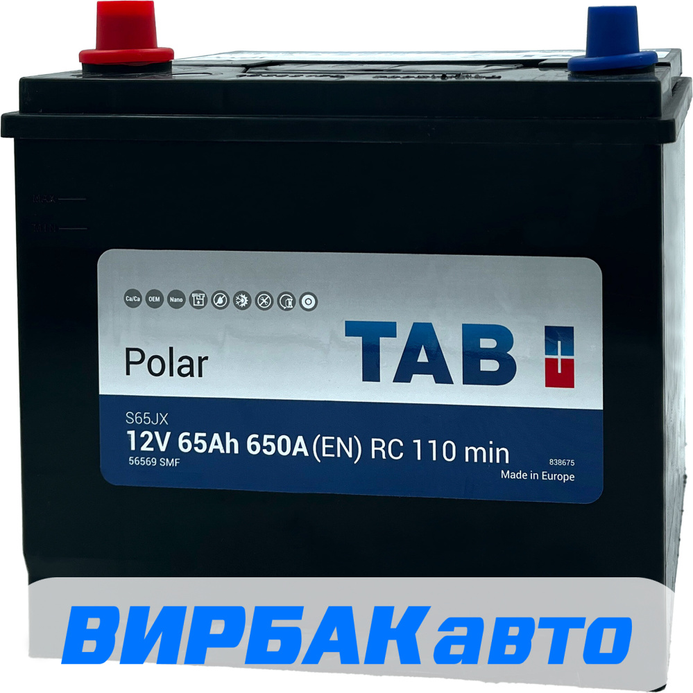 Купить Аккумулятор TAB Polar Asia (56069 SMF) 65 Ач 650 А прямая ...